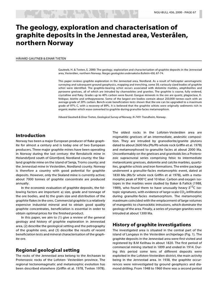 The Geology, Exploration and Characterisation of Graphite Deposits in ...