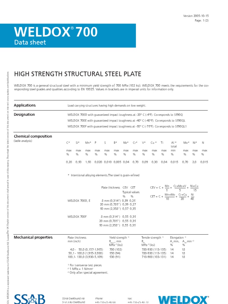 Weldox | PDF | Structural Steel | Welding