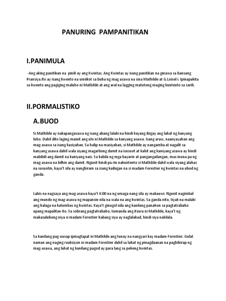 Panuring Pampanitikan | PDF