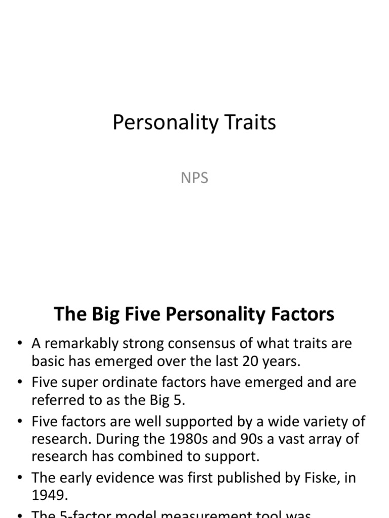 Personality Traits | PDF | Extraversion And Introversion | Perception