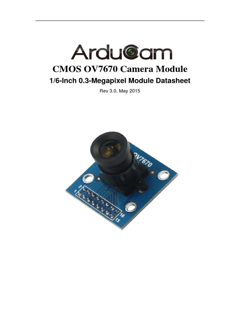 CMOS OV7670 Camera Module: 1/6-Inch 0.3-Megapixel Module Datasheet ...