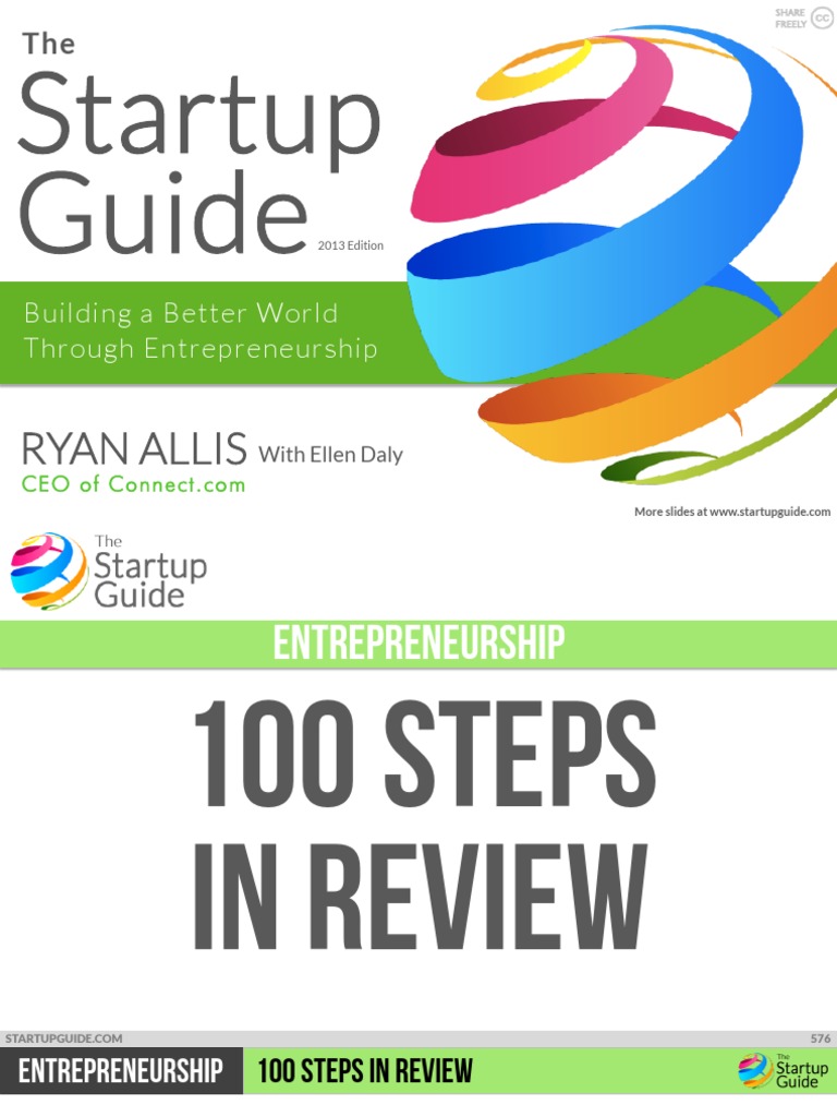 The Startup Guide 100 Steps To Building A Startup PDF | PDF | Startup ...