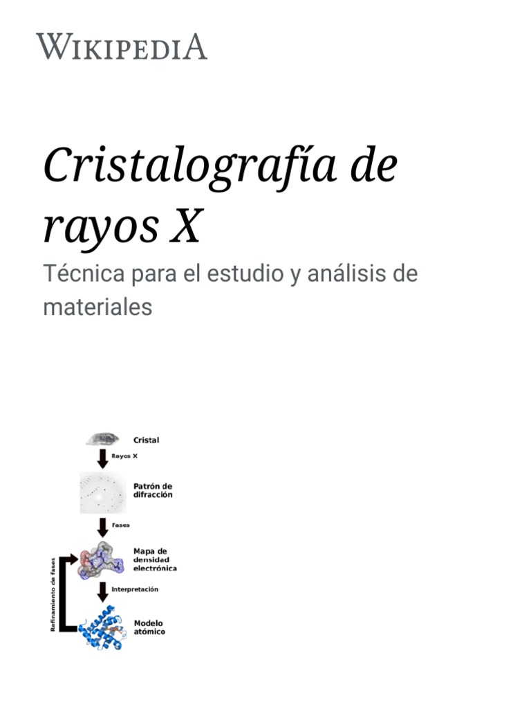 Cristalograf Í A de Rayos X - Wikipedia, La Enciclopedia Libre | PDF | Cristalografía de rayos X ...