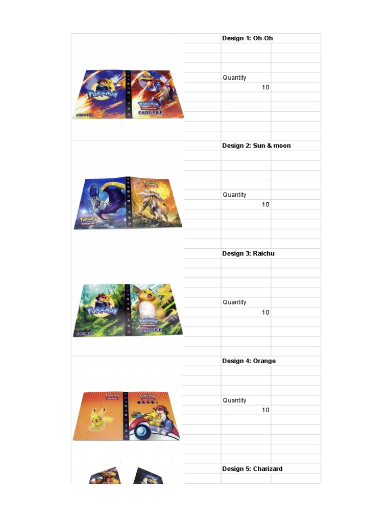 Pokemon Design Inventory List | PDF
