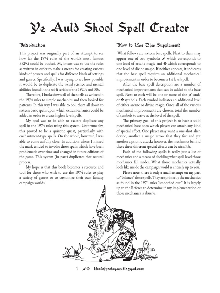 Ye Auld Skool Spell Creator: How To Use This Supplement | PDF ...