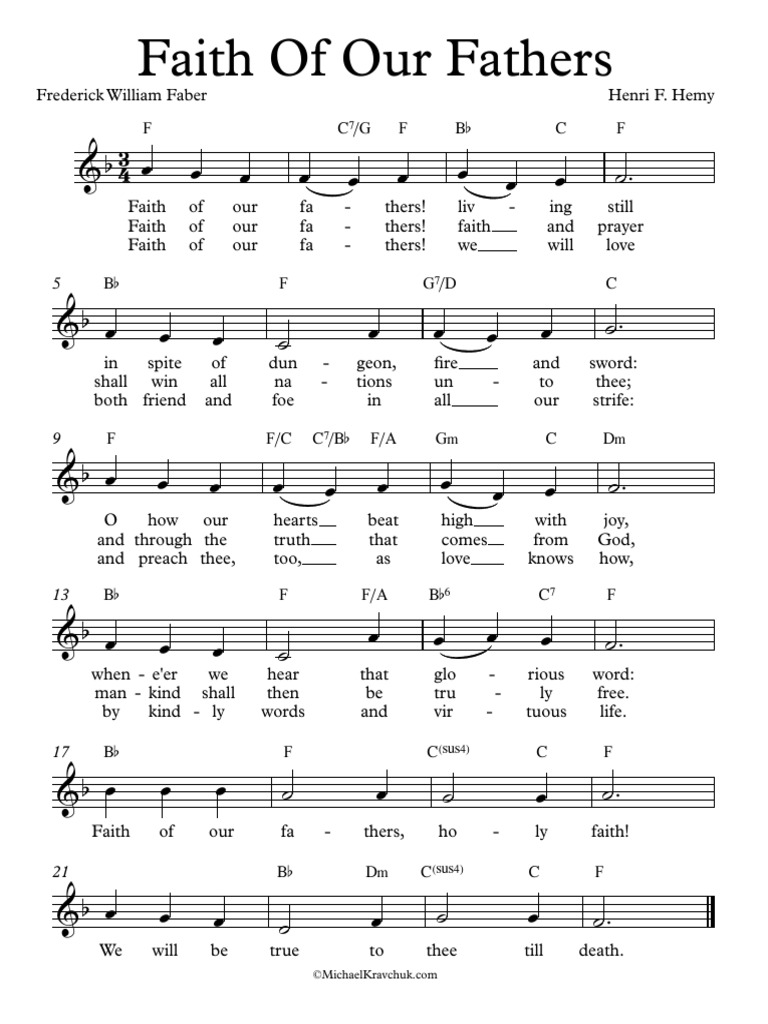 Faith of Our Fathers F Major | PDF