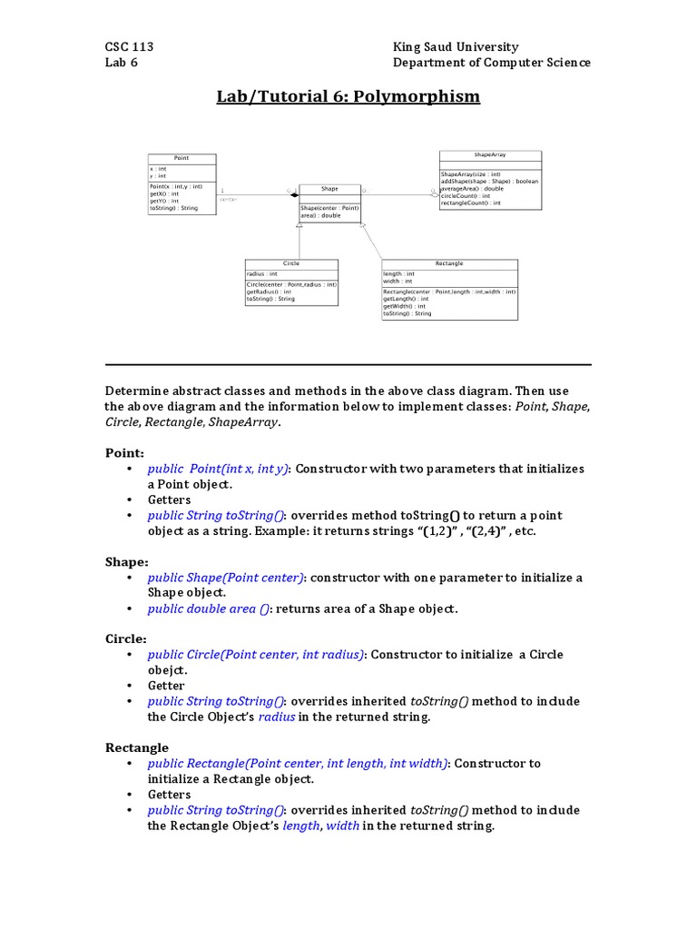 csc113 Lab 6 | PDF | Method (Computer Programming) | Class (Computer Programming)
