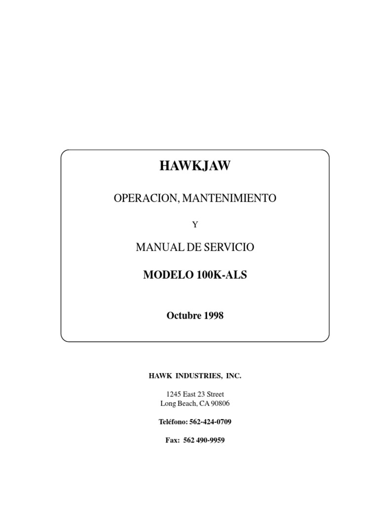 Hawk Jaw Spanish Manual | PDF | Tornillo | Filtración