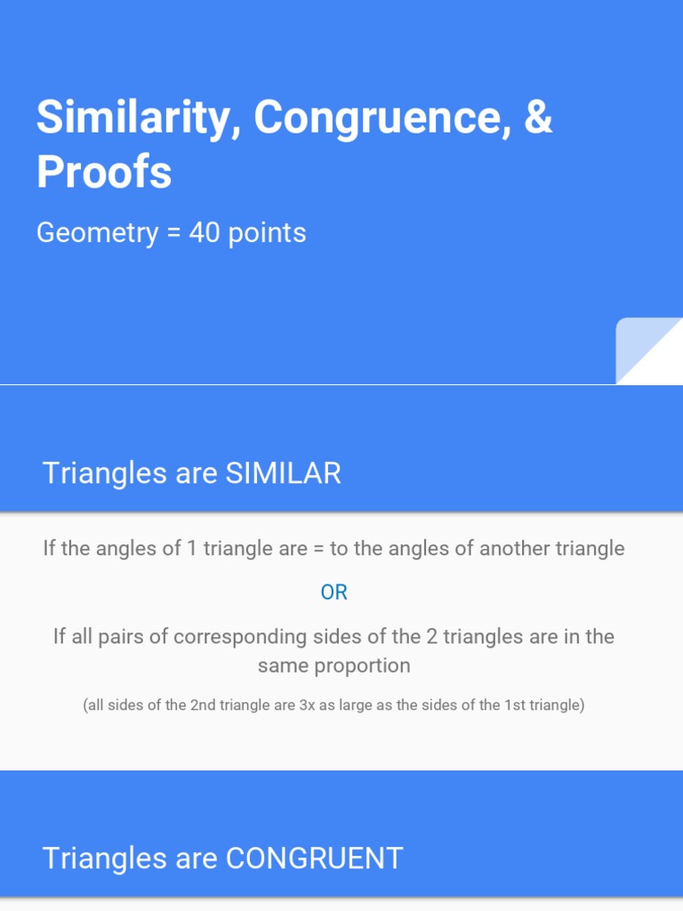Similarity Congruence Proofs | PDF | Euclidean Geometry | Geometry