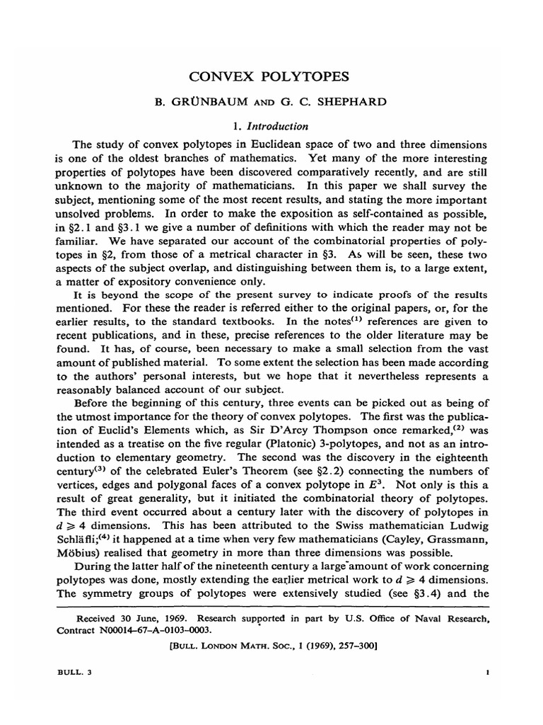 Convex Polytopes - B. Grunbaum PDF | PDF | Topological Spaces | Geometric Shapes