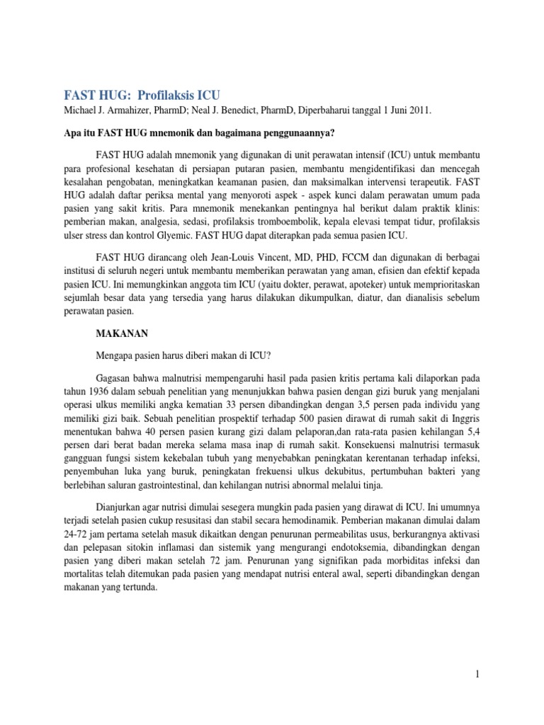 Profilaksis FAST HUG di ICU | PDF