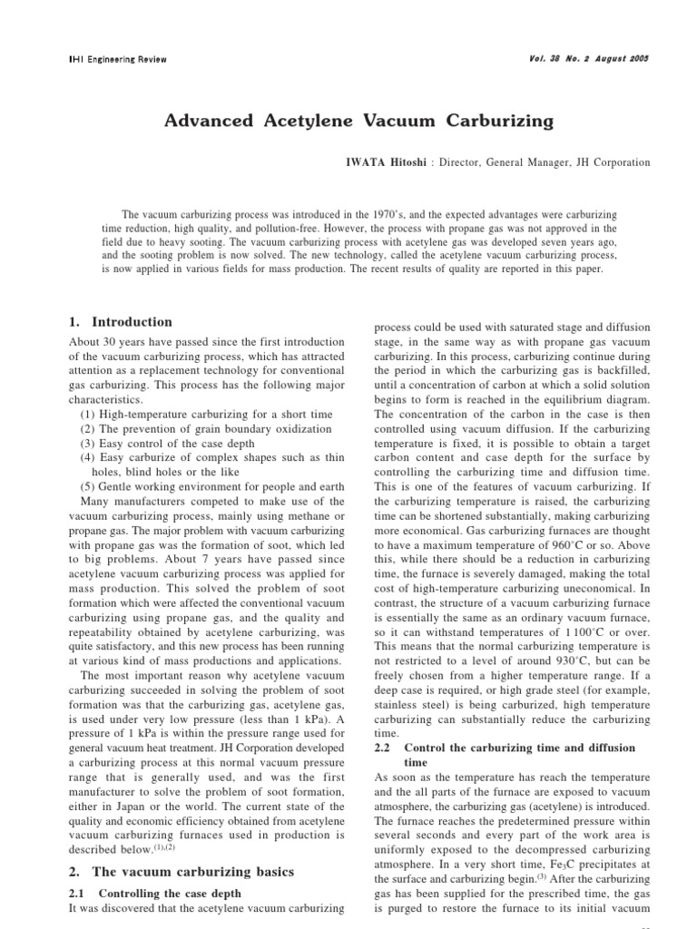 Advanced Acetylene Vacuum Carburizing: A Technical Report on a New Vacuum Carburizing Process ...
