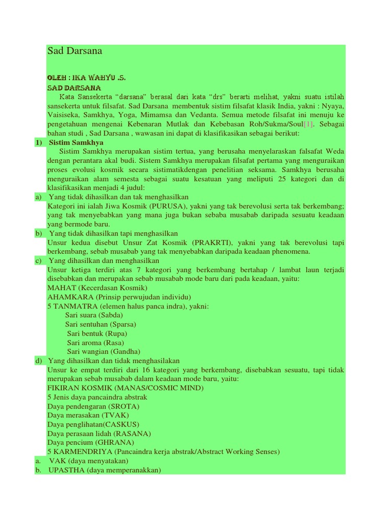Sad Darsana | PDF | Sains & Matematika | Agama & Spiritualitas