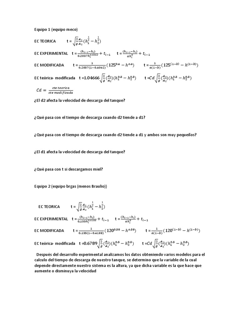 Practica 1 Liq 2 Con Cuestionario | PDF | Ecuaciones | Física
