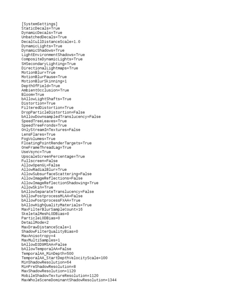 Ol System Settings (Outlast) | PDF