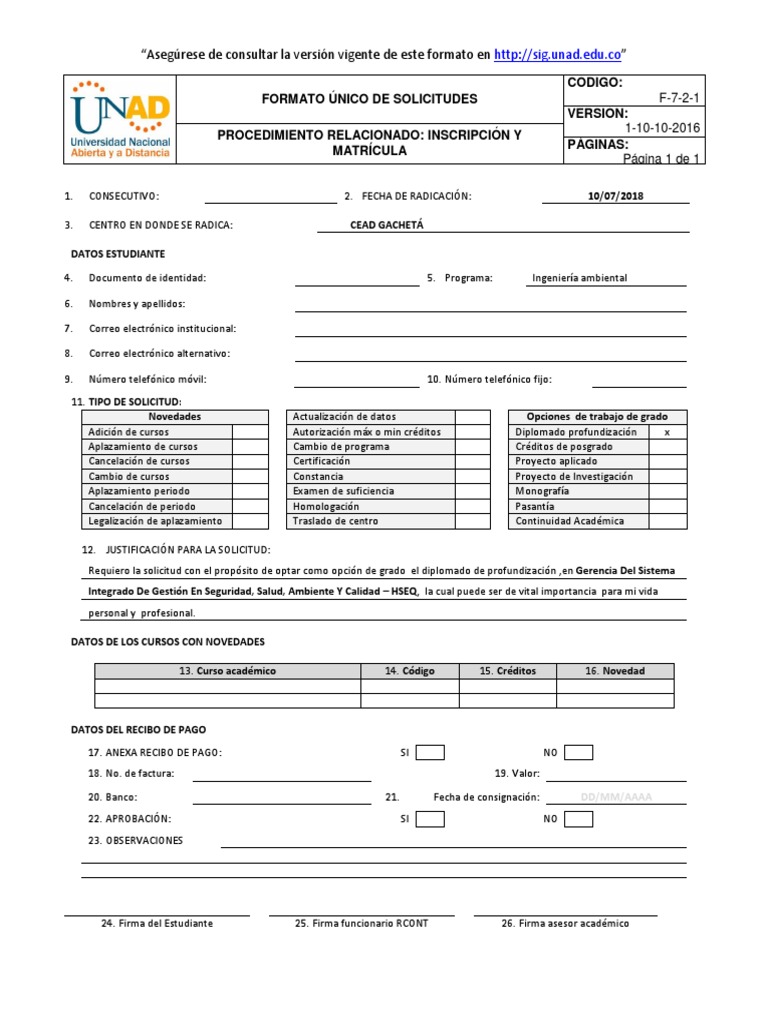 F-7-2-1 Formato Unico de Solicitudes Fus Diplomado | PDF | Business