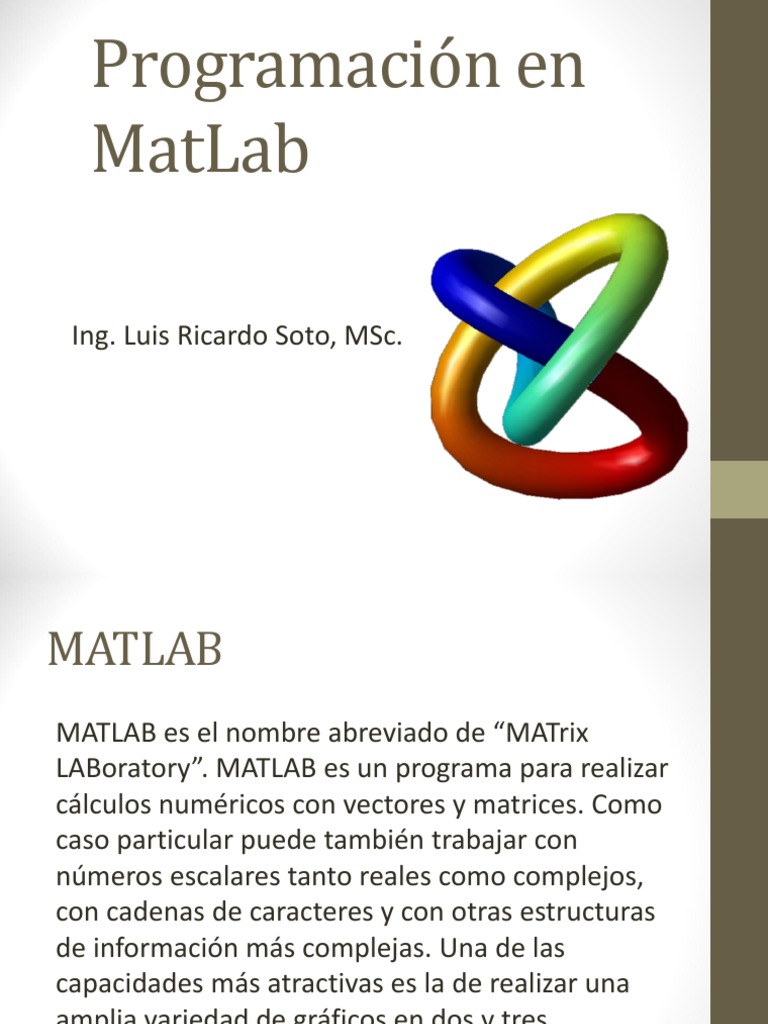 Programación en MatLab | PDF | Matriz (Matemáticas) | Vector Euclidiano