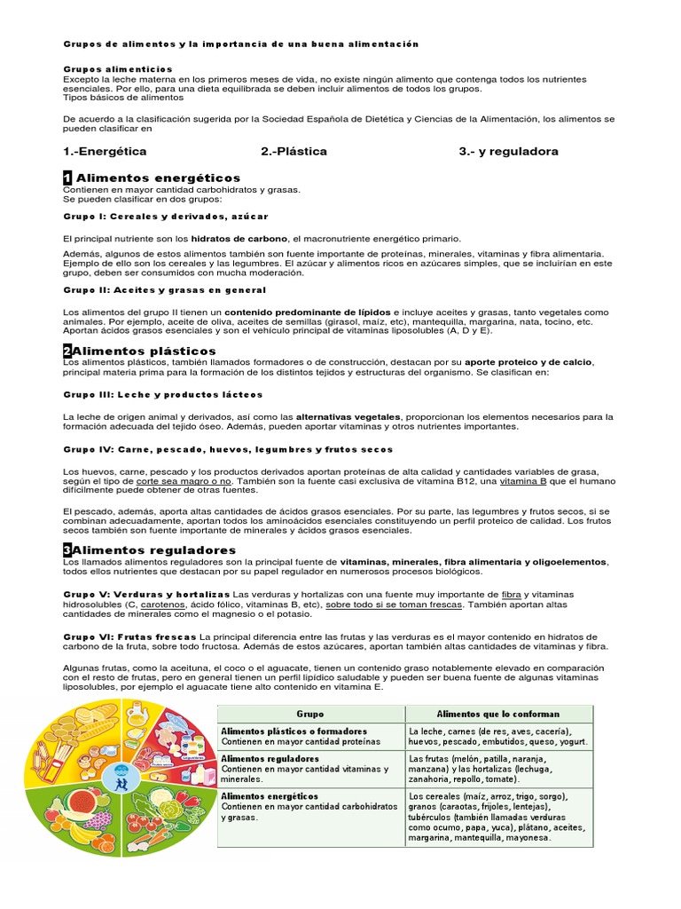Grupos Basicos de Alimentos | PDF | Nutrientes | Alimentos
