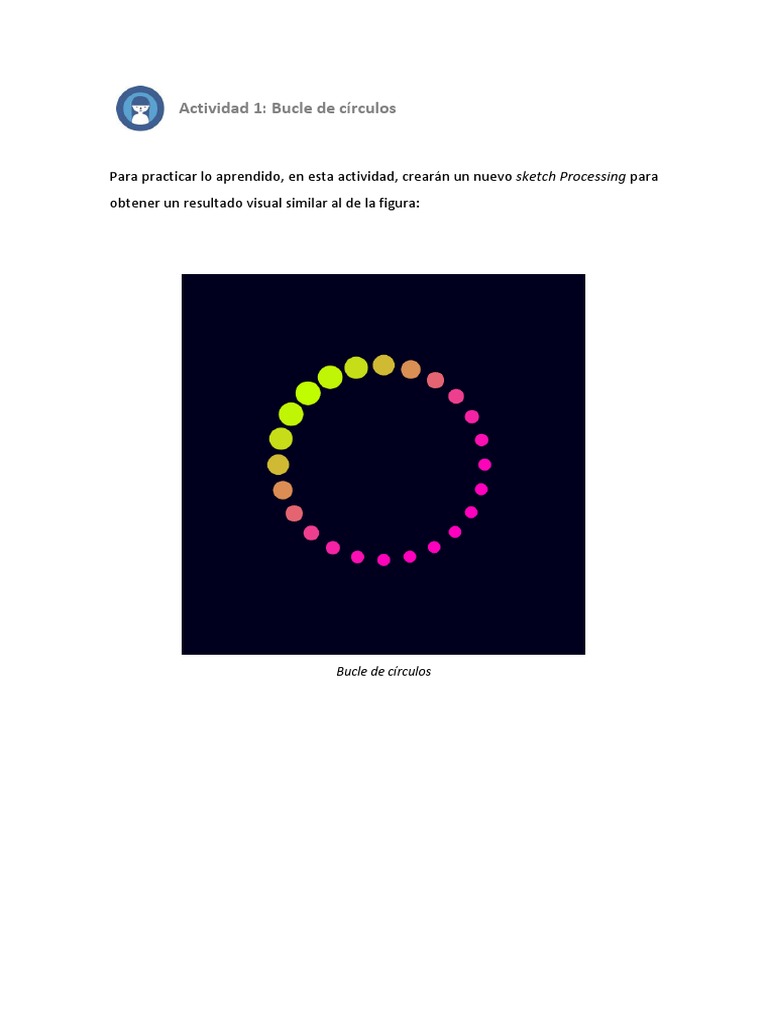 Creando un patrón de círculos mediante bucles y funciones matemáticas ...