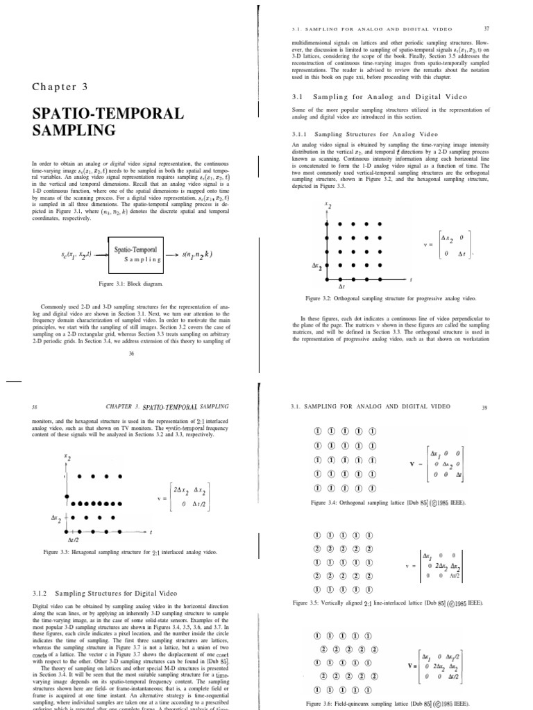Spatio-Temporal Sampling: 3.1 Sampling For Analog and Digital Video | PDF | Sampling (Signal ...