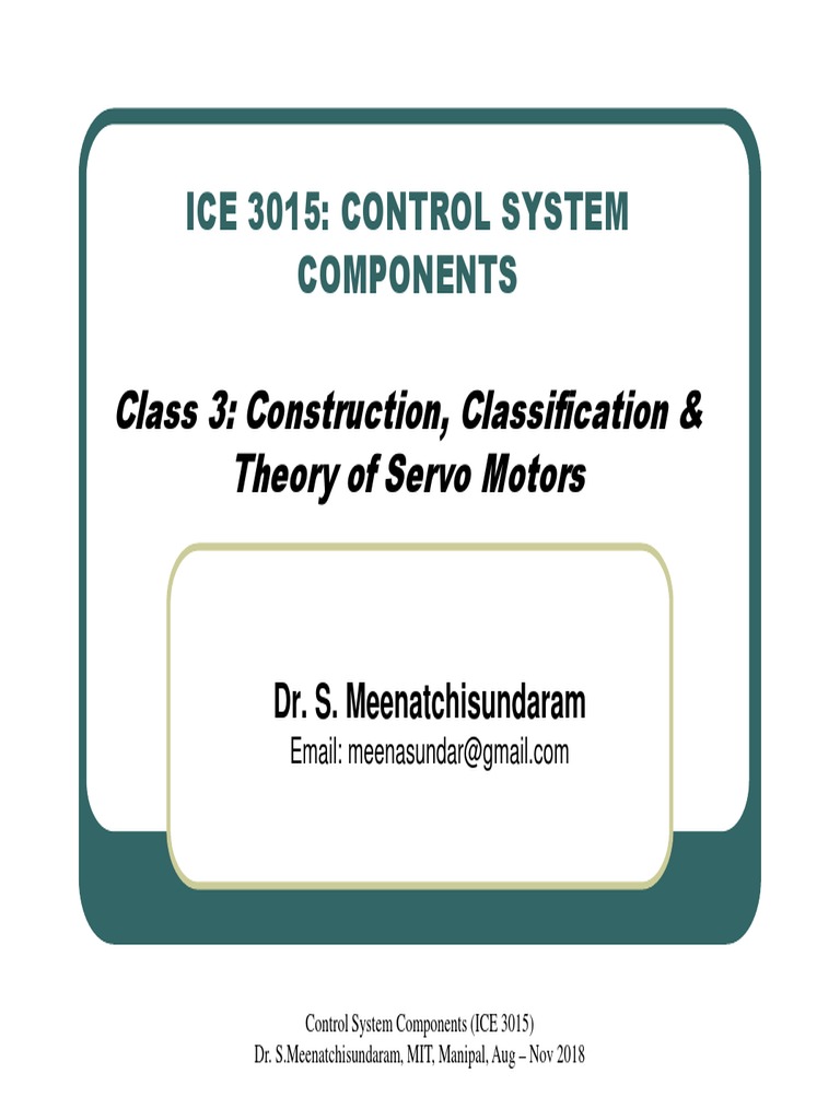 Class 3: Construction, Classification & Theory of Servo Motors | PDF ...