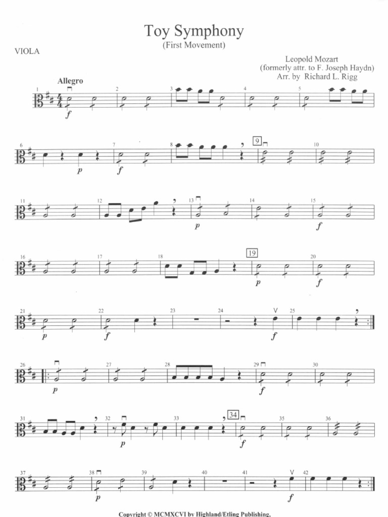 Haydn - Toy Symphony - Viola | PDF