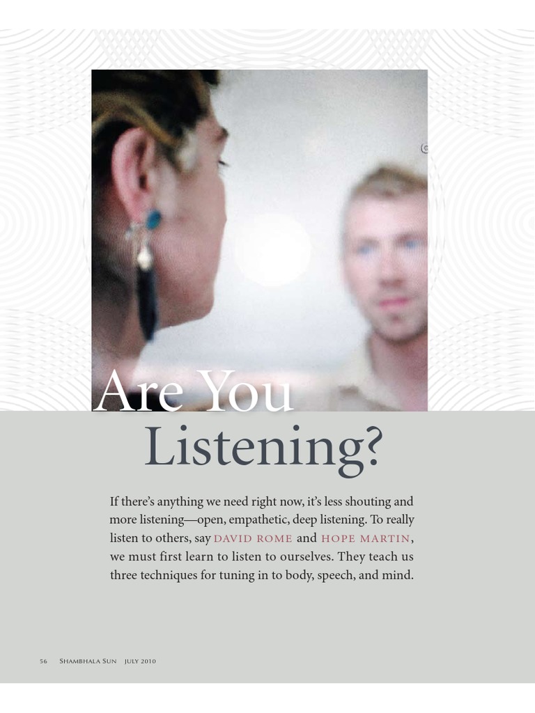 Are You Listening | PDF | Meditation | Mind
