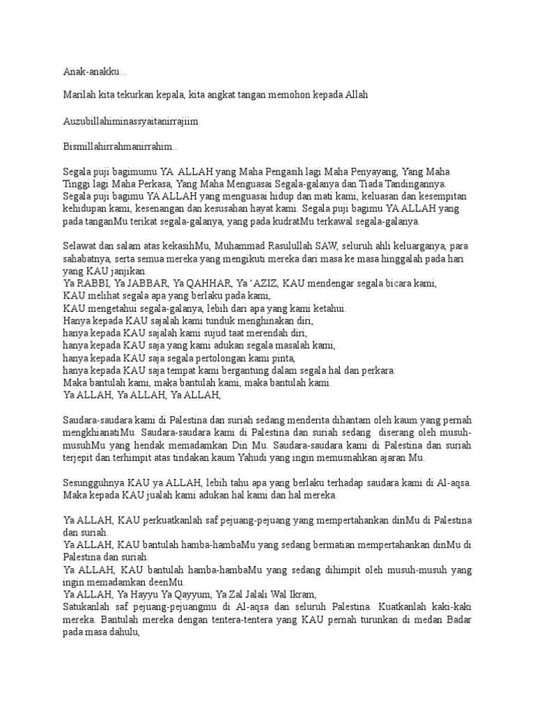 Doa untuk Palestina dan Al-Aqsa | PDF