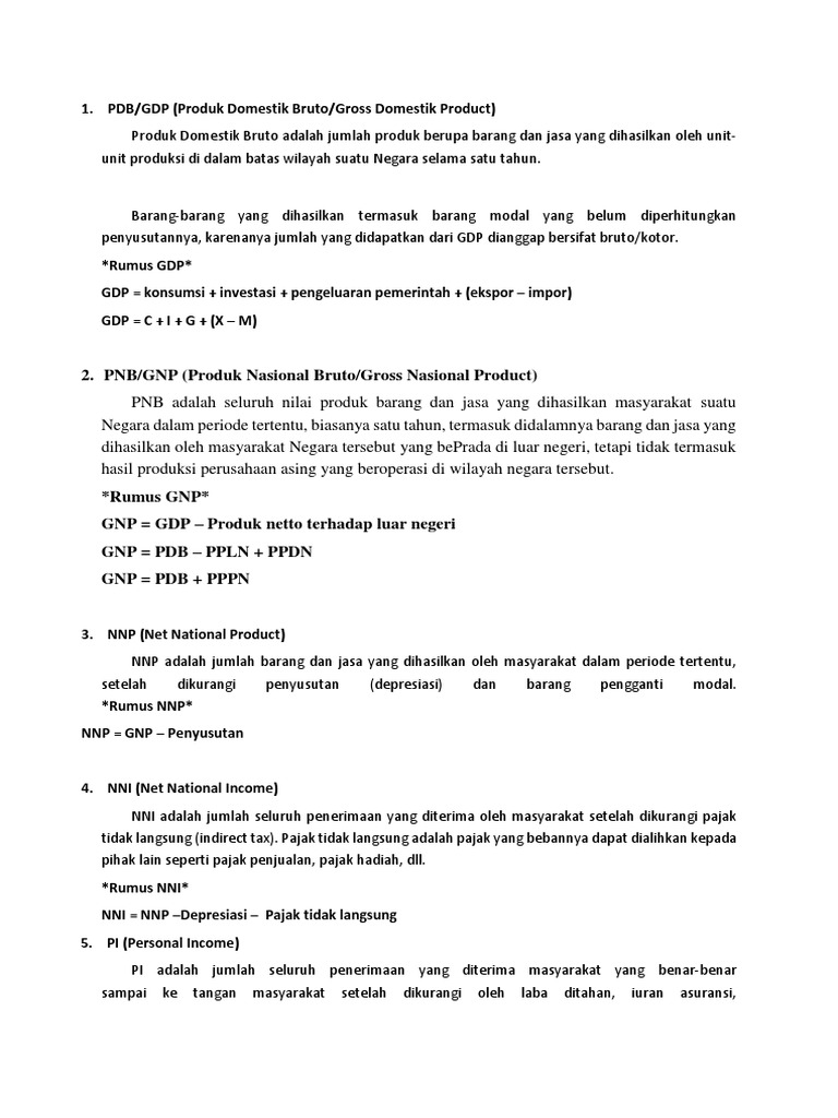 Rumus Pendapatan Nasional | PDF