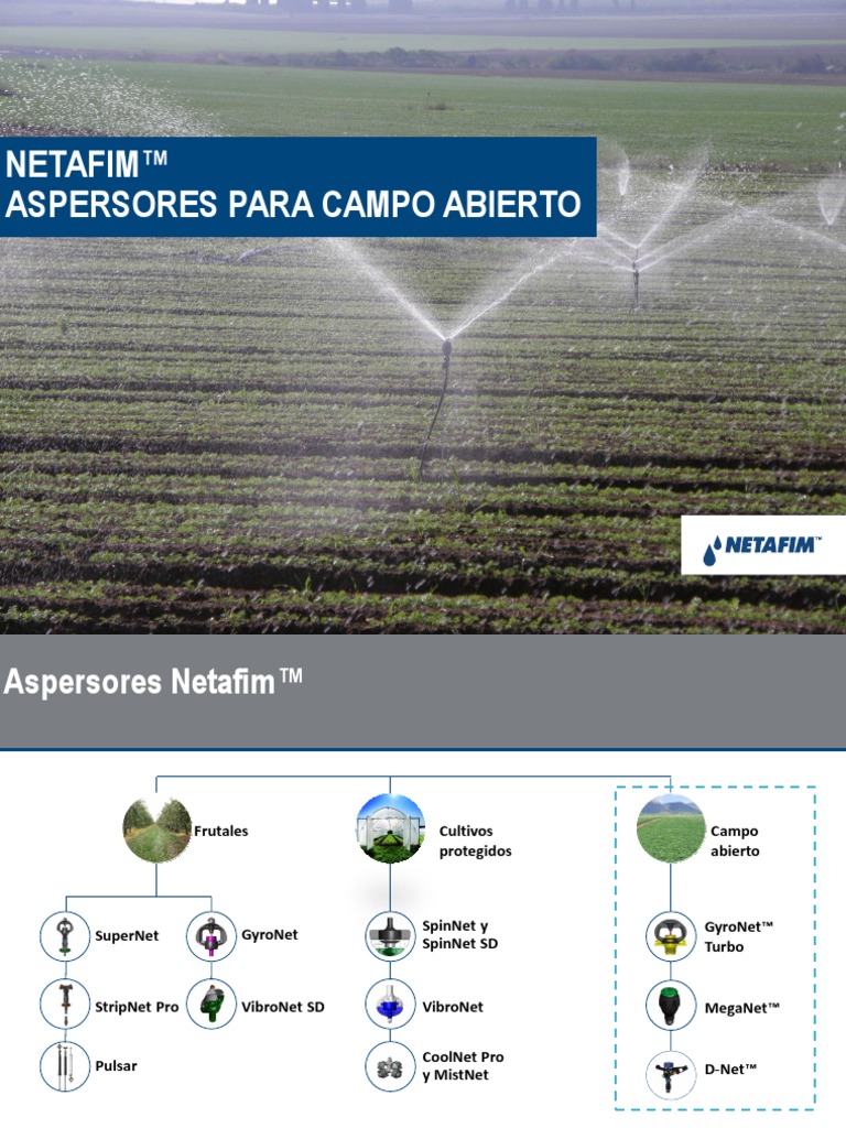NETAFIM Aspersores Campo Abierto | PDF | Riego | Evaporación