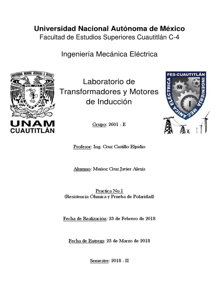Practica No.1 (Transformadores) | PDF | Transformador | Corriente eléctrica