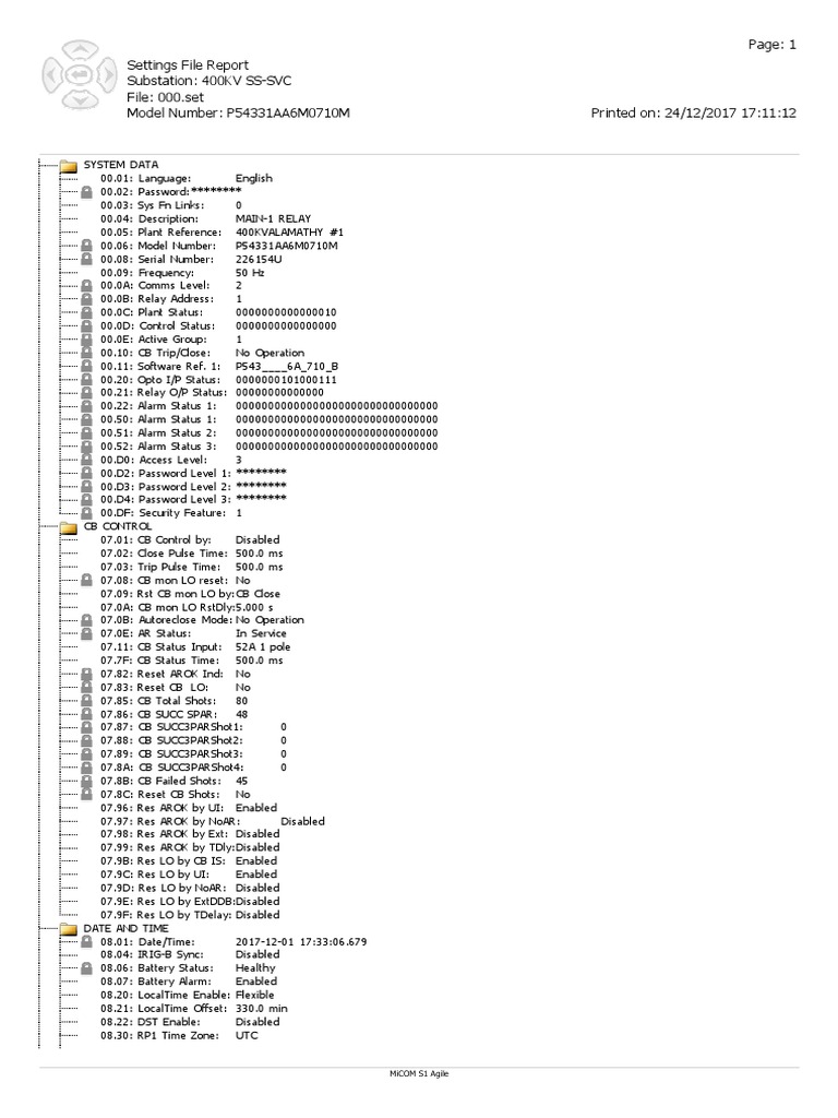 Setting P 543 | PDF | Electricity | Computer Engineering