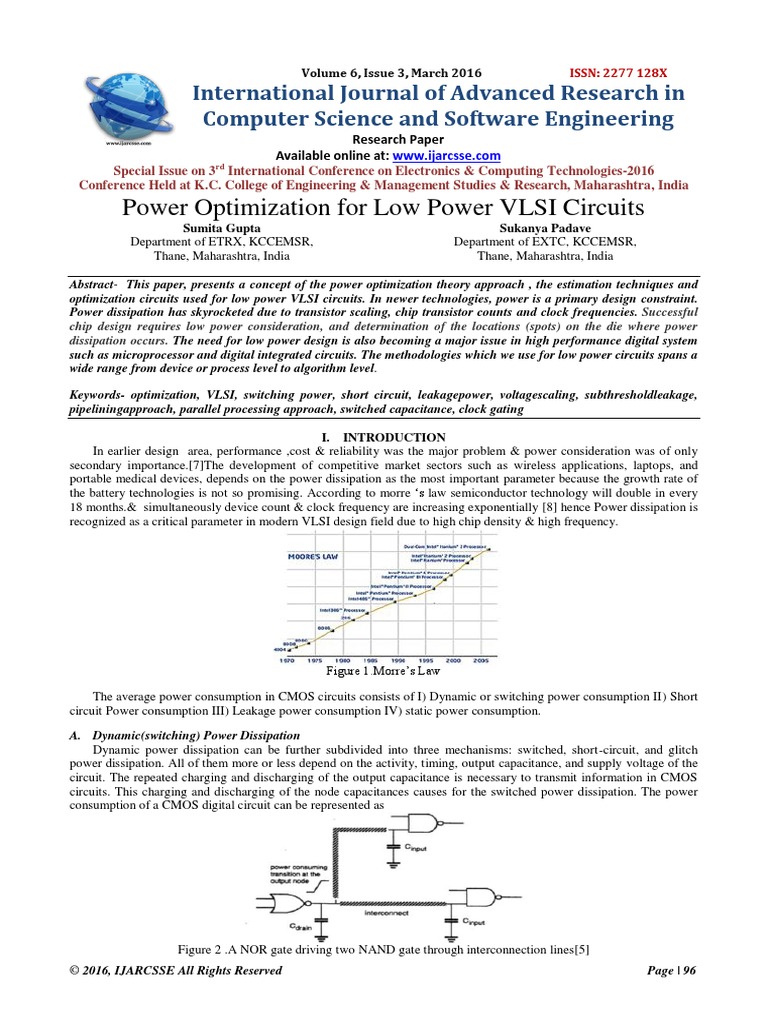 Power Optimization For Low Power VLSI Circuits | Cmos | Electronic Circuits