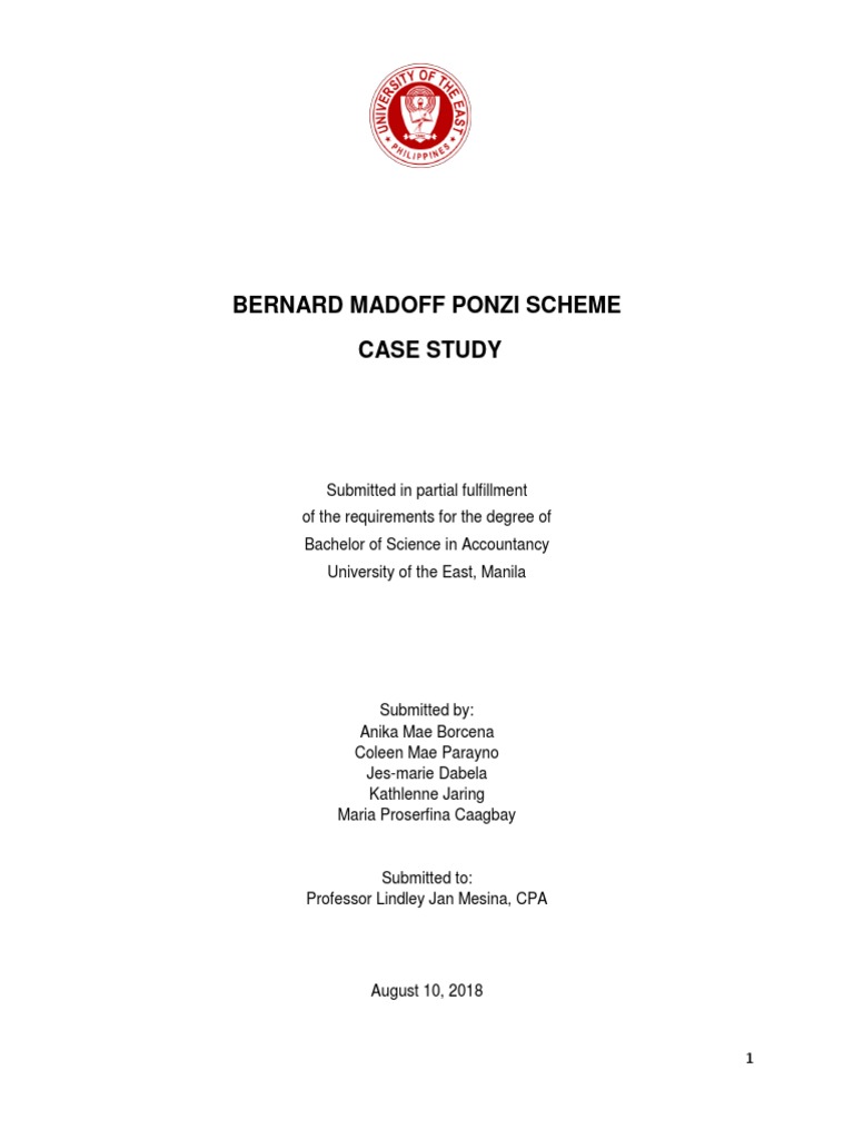 Madoff Ponzi Scheme Case Study | PDF | Bernard Madoff | U.S. Securities ...