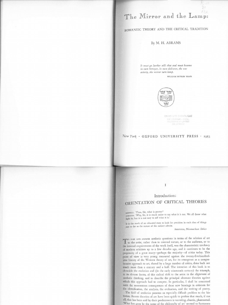 The Mirror and The Lamp - Abrams | PDF