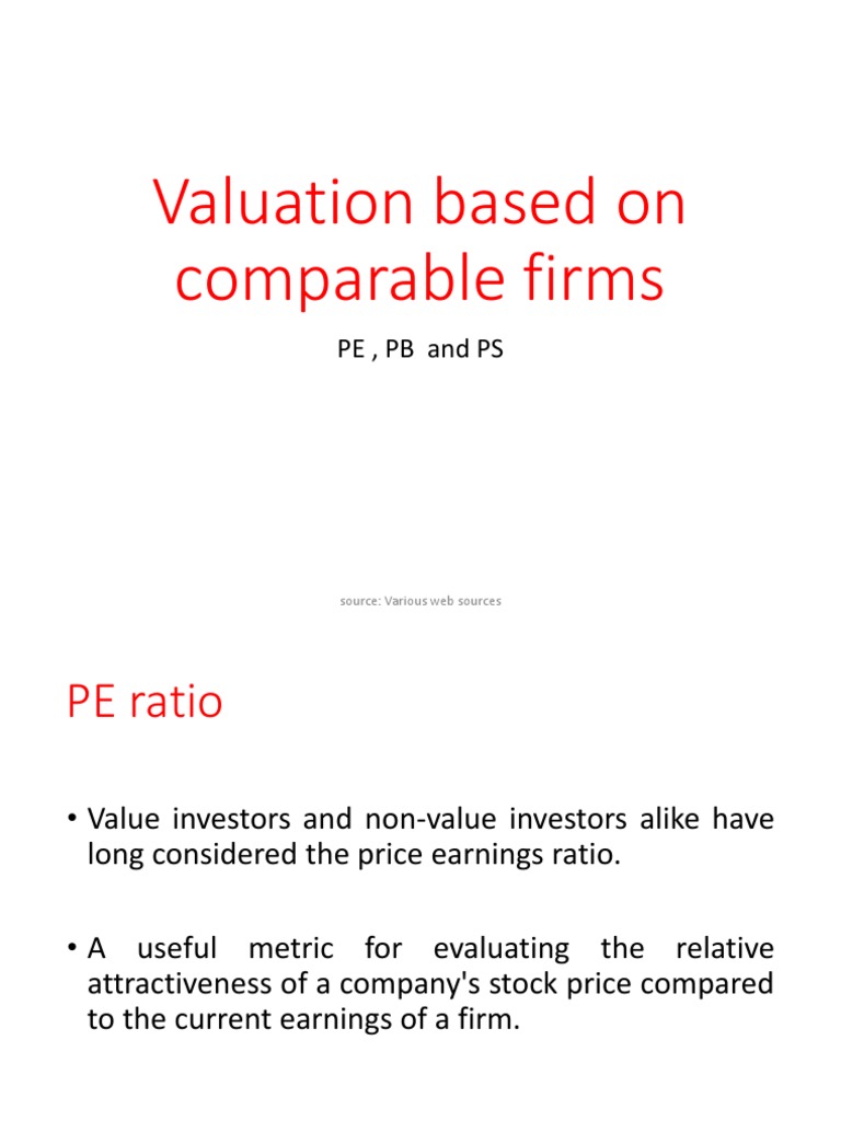 SESSION 13-14 Valuation Based On Comparable Firms | PDF | Price ...