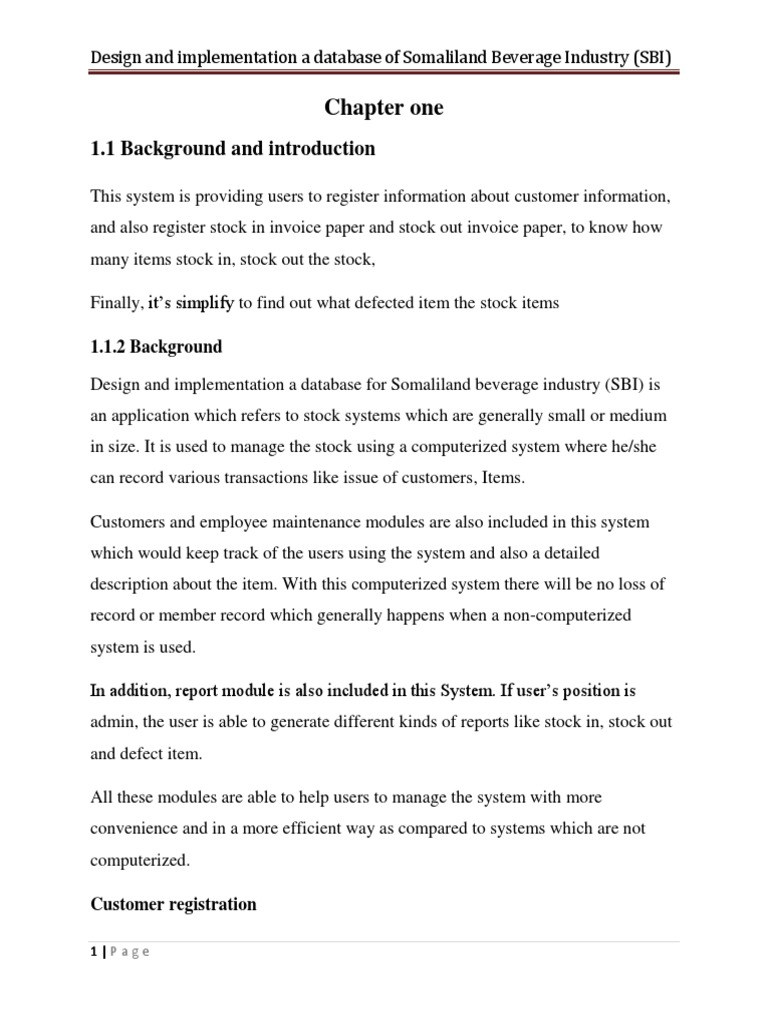Chapter One: 1.1 Background and Introduction | PDF | Databases ...