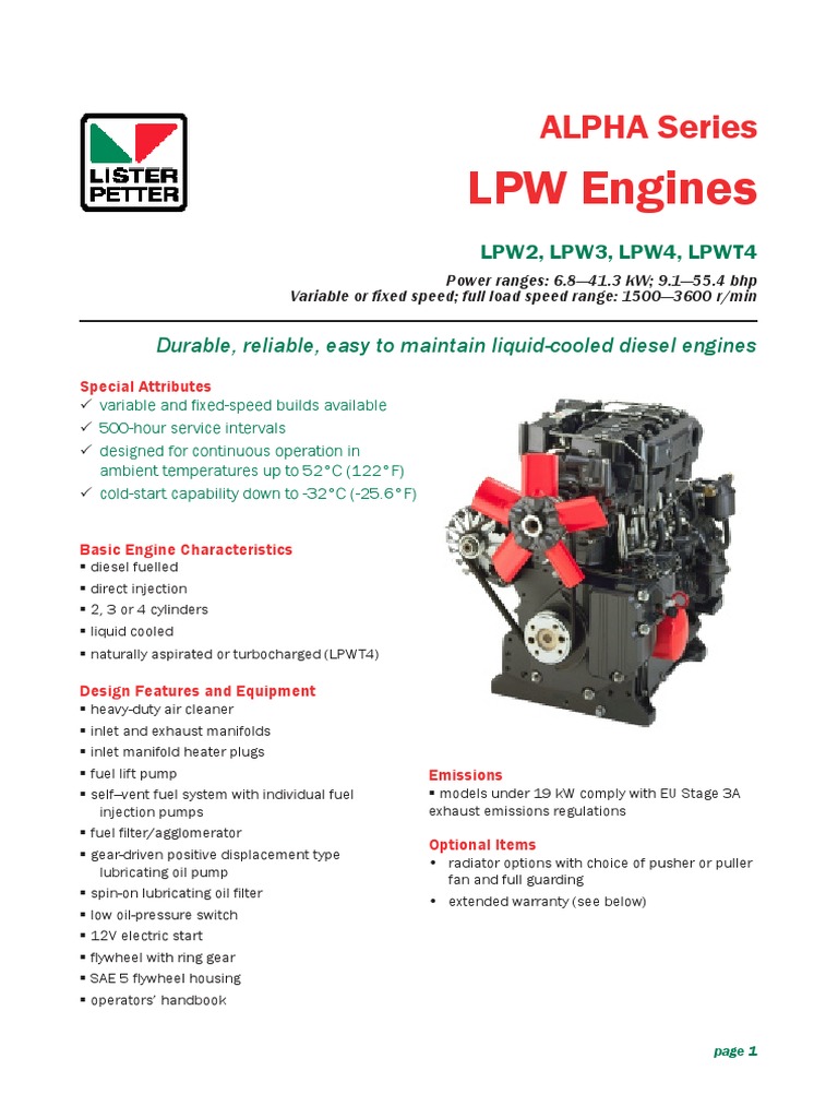 86mm Lpw2, Lpw3, Lpw4, Lpwt4 | PDF | Diesel Engine | Horsepower
