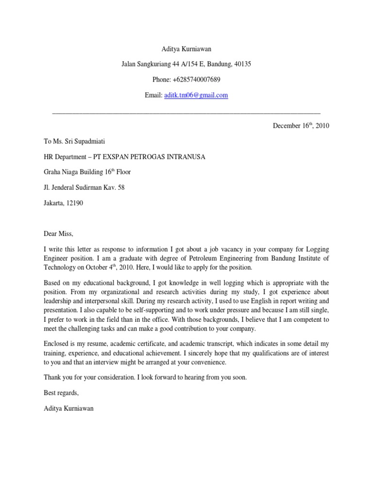 Cover Letter Template | PDF | Cognitive Science | Psychological Concepts