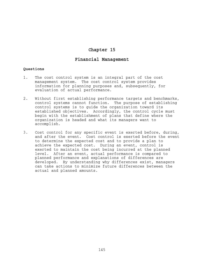 Chapter 15 Financial Management: Questions | PDF | Inflation | Goal