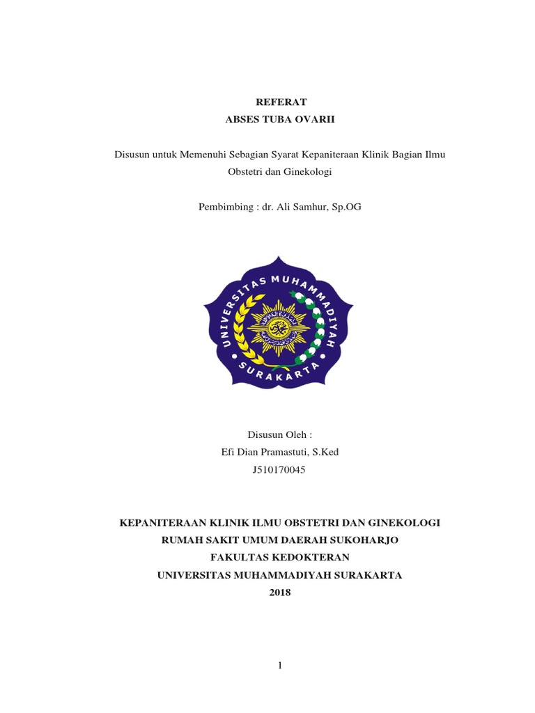 Abses Tuba Ovarii: Definisi dan Penanganan | PDF