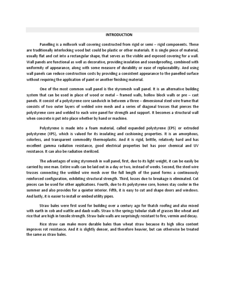 Wall Panel | Download Free PDF | Polystyrene | Building Insulation