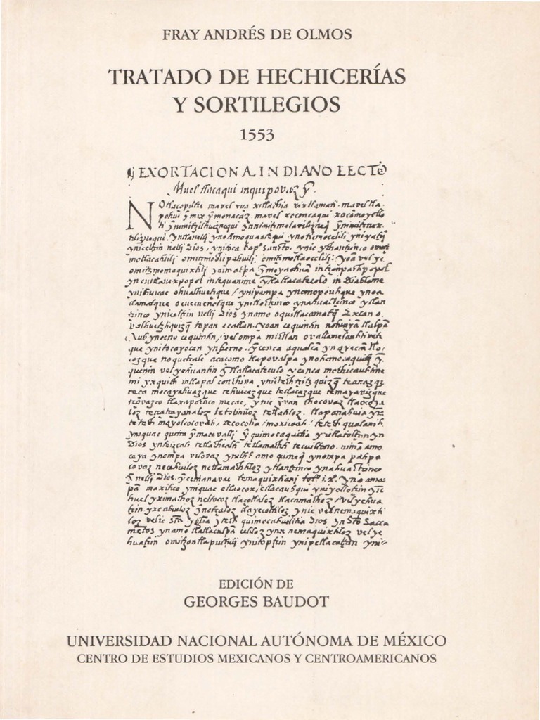 Fray Olmos Andres de - Tratado de Hechicerias Y Sortilegios (1553) PDF | PDF | Náhuatl | México