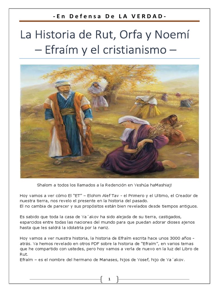 La Historia de Rut Orfha y Noemí - Efraim y El Cristianismo | PDF ...