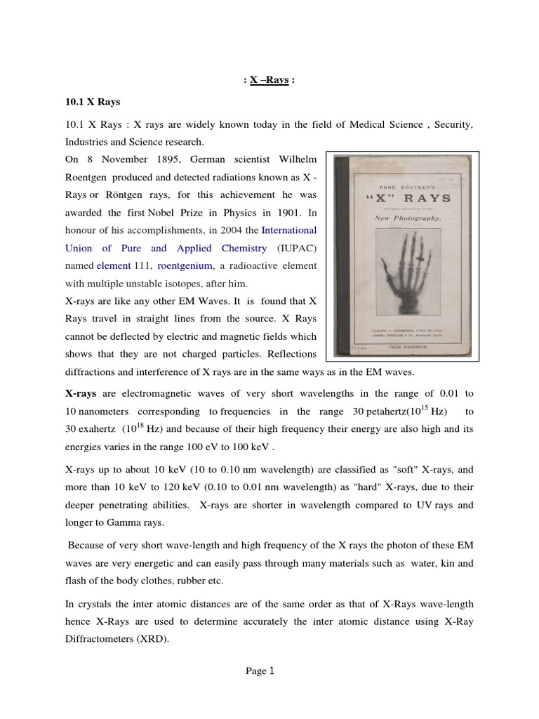 XRAYS Chapter PDF | PDF | Vacuum Tube | X Ray