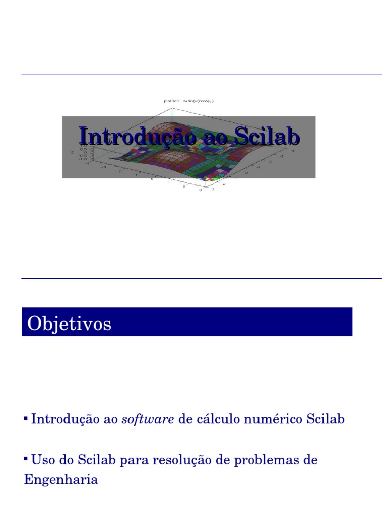 Aula1 - Introducao Ao Scilab | PDF | Número complexo | Software gratuito