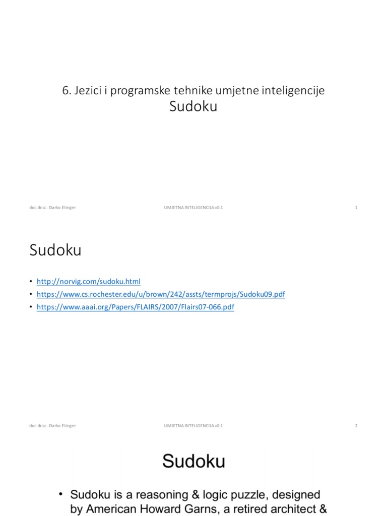 06 - Jezici I Programske Tehnike Umjetne Inteligencije - Sudoku PDF | PDF