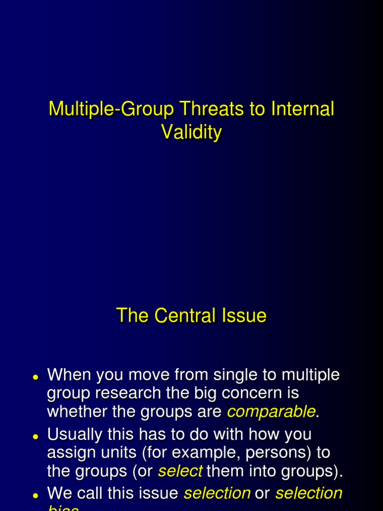 Multiple Group Threats To Internal Validity | Download Free PDF | Neuroscience | Psychological ...