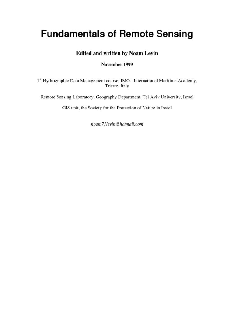 Fundamentals Of Remote Sensing Pdf