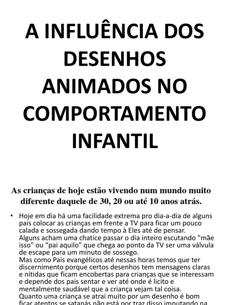 A Influência Dos Desenhos Animados | PDF | Os Simpsons | Diabo